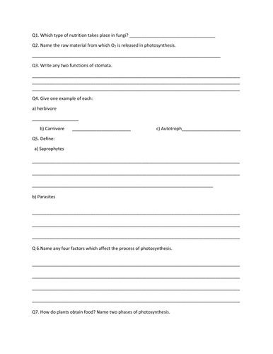 Plant Nutrition 2 | Teaching Resources