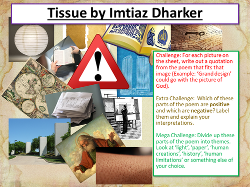 Tissue Imtiaz Dharker | Teaching Resources