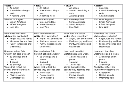 5 a day English Literature starters | Teaching Resources