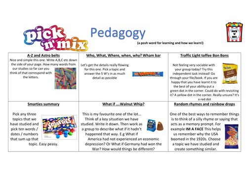 Pick N Mix starters or plenaries / history revision activities ...