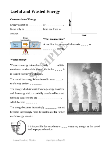 Energy Cloze Worksheets for GCSE Physics with presentations | Teaching ...