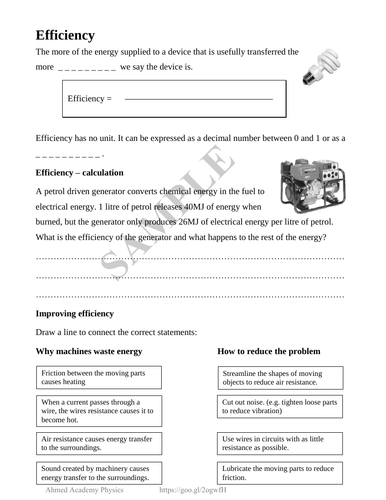 Energy Cloze Worksheets for GCSE Physics with presentations | Teaching ...