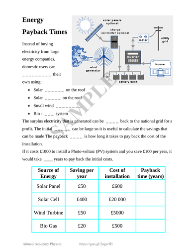 Energy Cloze Worksheets for GCSE Physics with presentations | Teaching ...