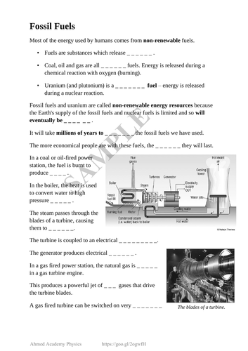 Energy Cloze Worksheets for GCSE Physics with presentations | Teaching ...