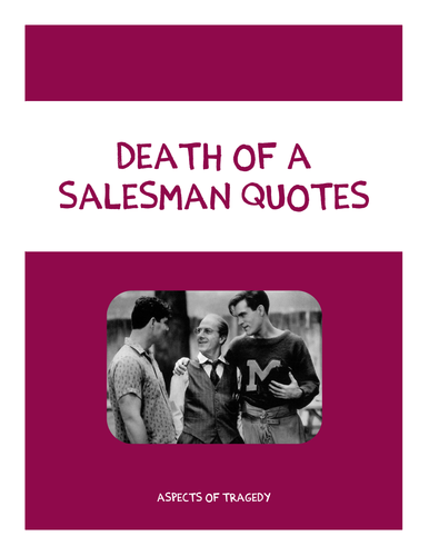 Death of a Salesman Quote Booklet | Teaching Resources