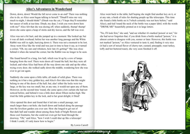 Alice's Adventures in Wonderland KS2 comprehension with answers - mix ...