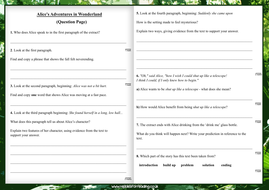 Alice's Adventures in Wonderland KS2 comprehension with answers - mix ...