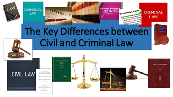 Key Differences Between Civil and Criminal Law: A Level Law Powerpoint ...