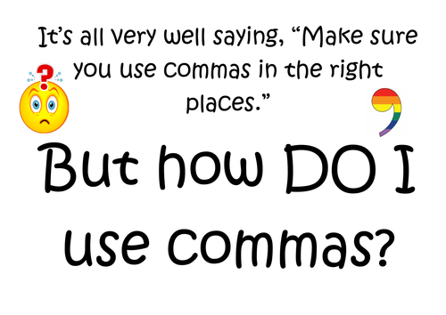 How do I use commas workbook/display | Teaching Resources