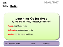 Sharing Using Ratio Teaching Resources