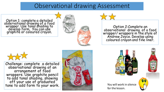 Observational drawing assessment task sheet | Teaching Resources