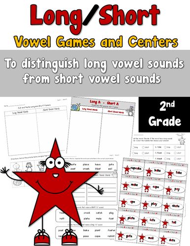 Long and Short Vowel Sound Games and Centers | Teaching Resources