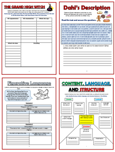 The Witches - Roald Dahl - KS2 Comprehension Activities Booklet ...
