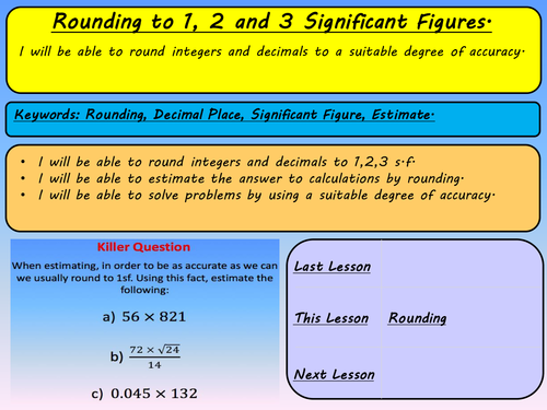 Rounding to Significant Figures Lesson | Teaching Resources