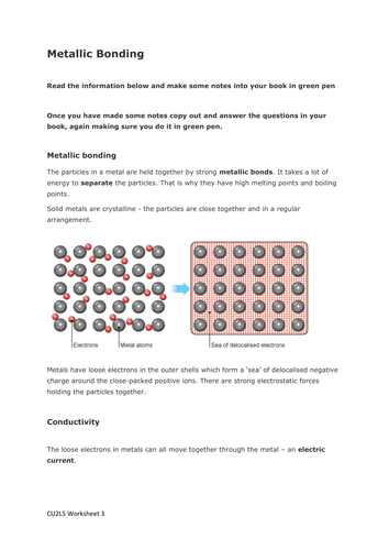 AQA Science Trilogy Chemistry Unit 2 Structure and Bonding Bundle Part ...