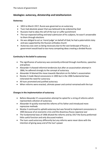 Russia and its rulers 1855-1964 | Teaching Resources