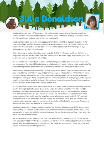 Julia Donaldson guided reading pack year 1/2 | Teaching Resources