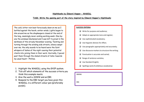 English Language Paper 1 Writing SOW | Teaching Resources