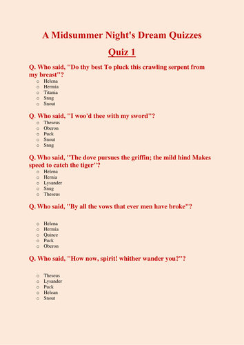 'A Midsummer Night's Dream' by William Shakespeare - PPT and Quiz ...