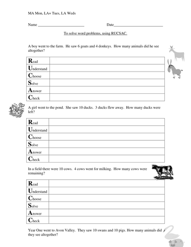 Year 2 Word problems - activities | Teaching Resources