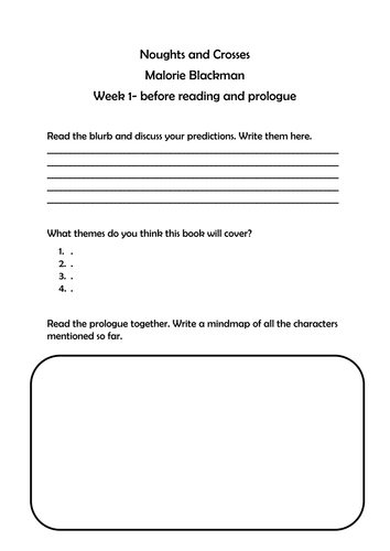 Noughts and Crosses Reading Comprehension | Teaching Resources
