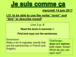 Je suis comme ça (2 lessons) - Studio 3 Vert Module 1 Unit 1 | Teaching ...