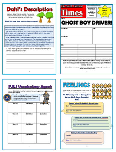 Danny, the Champion of the World - Roald Dahl - KS2 Comprehension ...