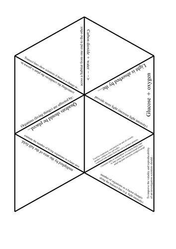 B2 revision- tarsia puzzle - Photosynthesis / organisms and their ...