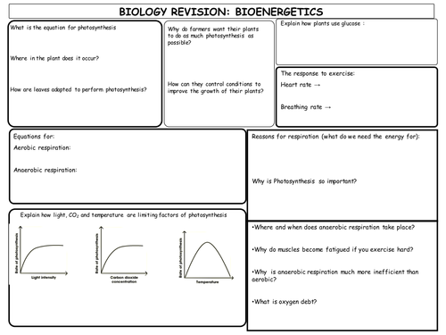 AQA New GCSE Bioenergetics Revision | Teaching Resources