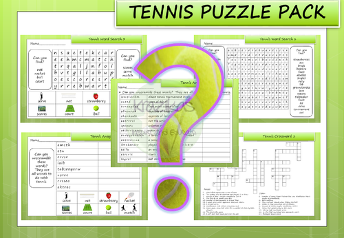 Wimbledon / Tennis Puzzle Pack | Teaching Resources