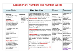 Numbers/Number Words (2) from 21-100, Presentation, Lesson Plan ...