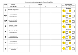 Progress Grid Lesson - Algebra Manipulation I - Worksheet, Answers ...
