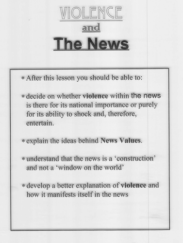 News values: what influences the construction of our media? | Teaching ...