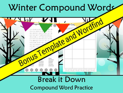 Compound Words Worksheet Winter Themed Words | Teaching Resources
