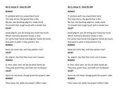 Romeo And Juliet Love Sonnet Act 1 Scene 5 Religious imagery in Act 1 ...