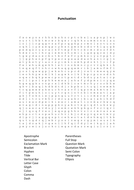 Punctuation Wordsearch | Teaching Resources