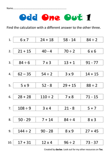 Odd One Out | Teaching Resources