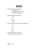 Ratio worksheet with answers. | Teaching Resources