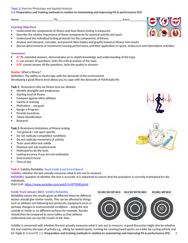 A-level PE EDEXCEL (Spec 2016) 2.2: Preparation and Training Methods P2 ...