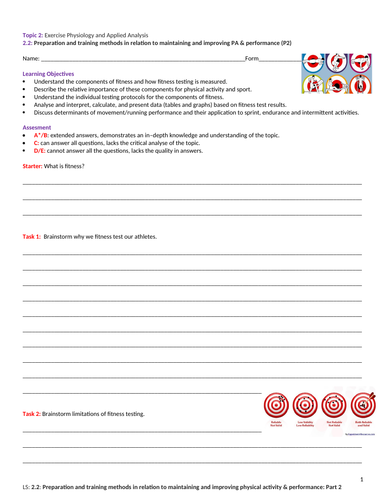 A-level PE EDEXCEL (Spec 2016) 2.2: Preparation and Training Methods P2 ...