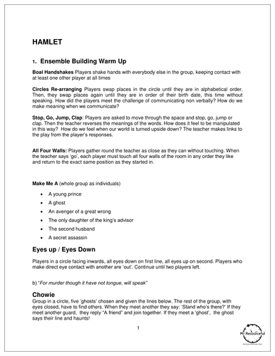 A compilation of Shakespeare based drama activities | Teaching Resources