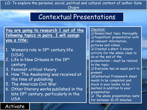 The Awakening , Kate Chopin - AQA A Level | Teaching Resources