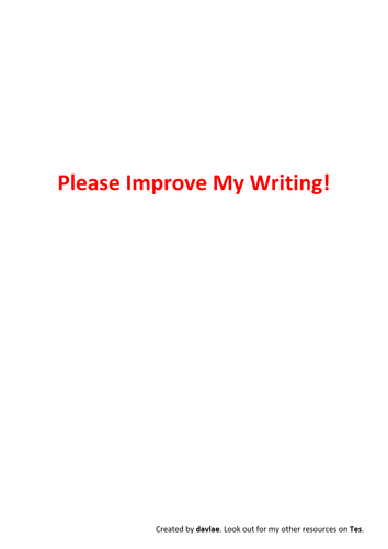 Please Improve My Writing | Teaching Resources