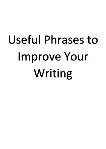 Please Improve My Writing | Teaching Resources