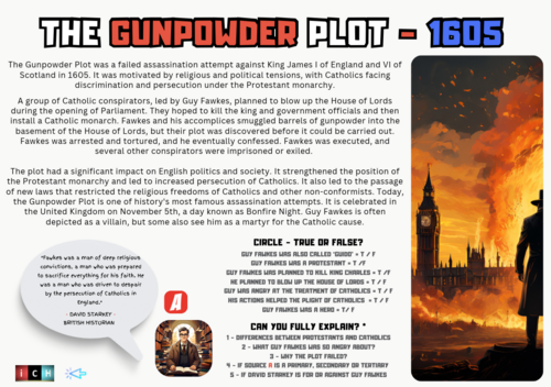 The Gunpowder Plot - 1605 | Teaching Resources