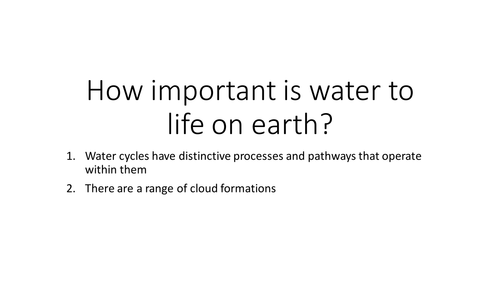 A Level; the water cycle and cloud formations | Teaching Resources