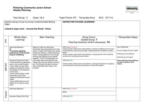 KS2 ART & DT TERRACOTTA WARRIORS 6 LESSON UNIT OF WORK | Teaching Resources