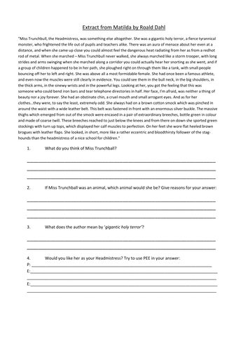 Guided Reading Matilda | Teaching Resources