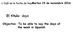 Days of the week Spanish KS2 | Teaching Resources