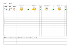 Spelling Practice Sheet - Look, Cover, Write, Check | Teaching Resources